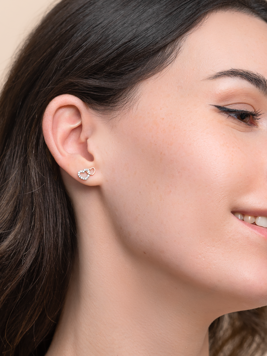Interlocking Hearts Two Tone Stud Earrings – Charmed Aroma